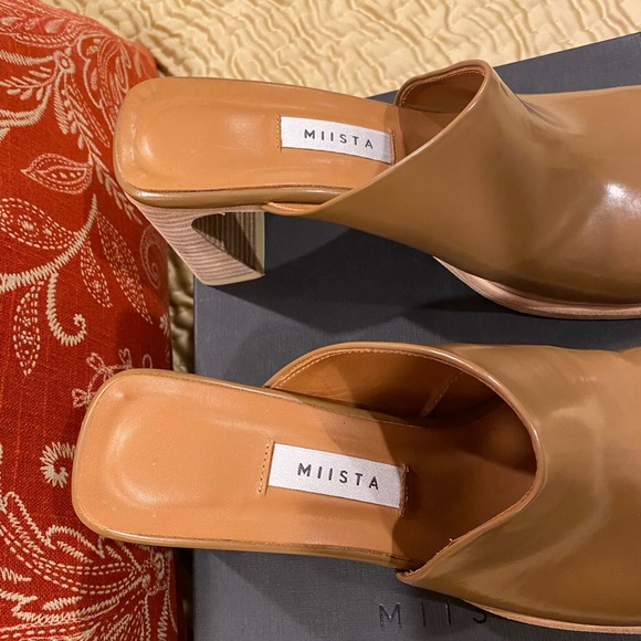 Miista | Shoes | Brownbeige Closed Toe Designer Mules Brand New Never ...
